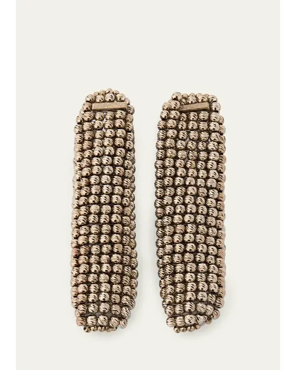 Brunello Cucinelli Sterling Silver Beaded Drop Earrings