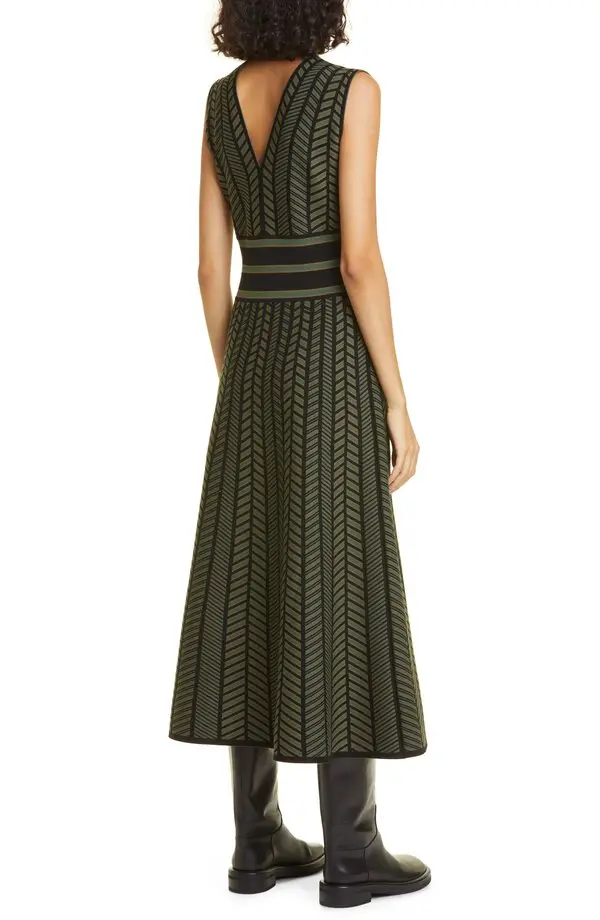 Max Mara Biavo Jacquard A-Line Sweater Dress In Green - 40% Off |  Editorialist