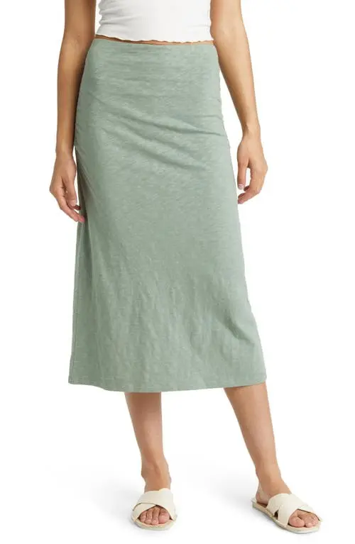 Caslon Softly Ruched Skirt - Green Dune