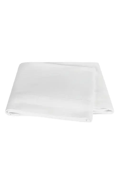 MATOUK Roman Hemstitch Linen Flat Sheet - White