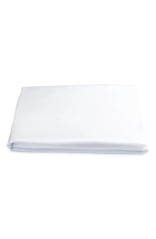 MATOUK Talita Satin Stitch Fitted Sheet - White