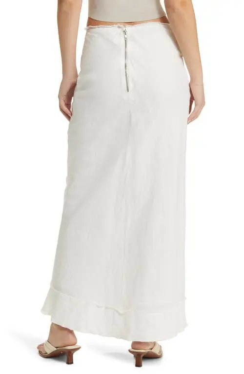 Topshop Cotton & Linen Maxi Skirt - Ivory