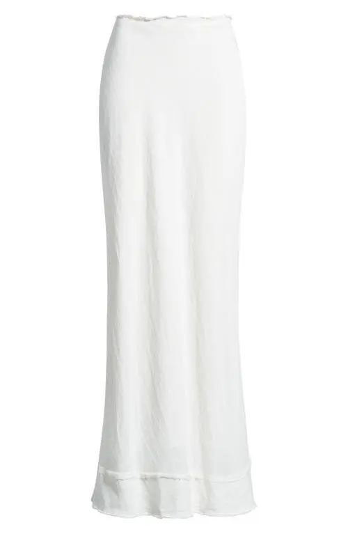 Topshop Cotton & Linen Maxi Skirt - Ivory