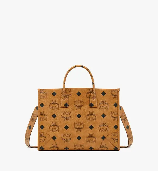 Mcm München Tote In Maxi Visetos - Cognac