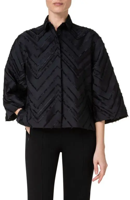 Akris Fringed Zigzag Blouse