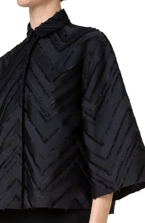 Akris Fringed Zigzag Blouse