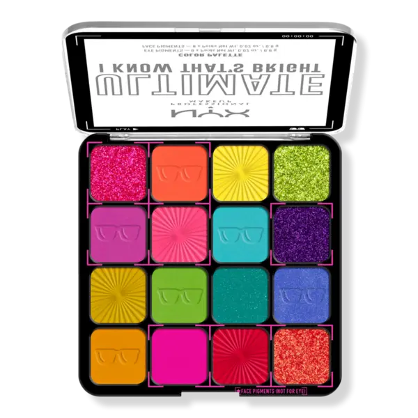 NYX PROFESSIONAL MAKEUP Ultimate Color Shadow Palette I Know That's Bright - One-color