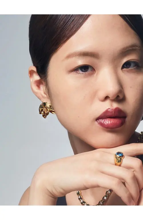 STERLING KING Delphinium Mini Stud Earrings - Gold