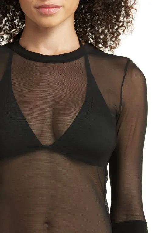 Norma Kamali Sheer Mesh Cover-Up Dress In Black - 66% Off | Editorialist