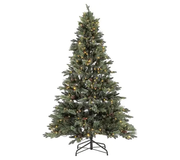 SAFAVIEH 7.5 Ft Pre-lit Faux Pine Christmas Tre - One-color