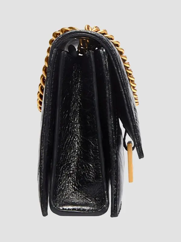 Balenciaga Crush Quilted Chain Bag - Black
