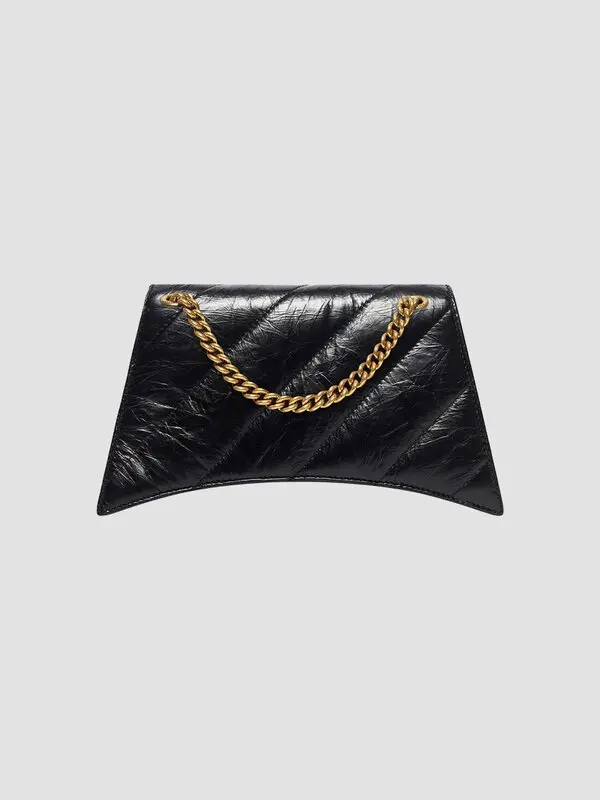 Balenciaga Crush Quilted Chain Bag - Black
