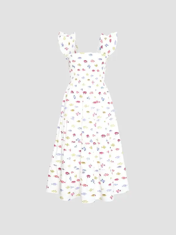 Hill House Home The Ellie Nap Dress - White Rainbow Fish