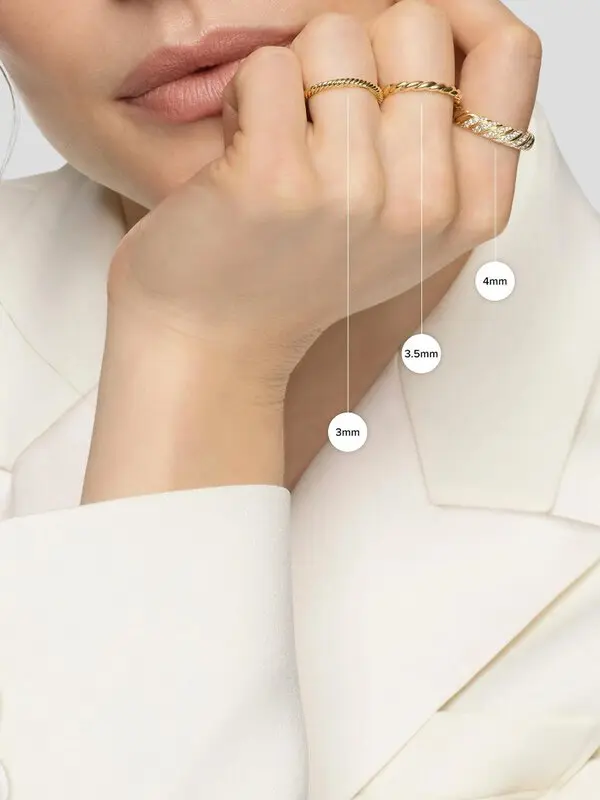 David Yurman Cable Collectibles Stack Ring In 18k