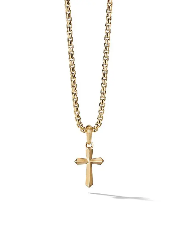 David Yurman Cross Amulet In 18k Yellow 19mm