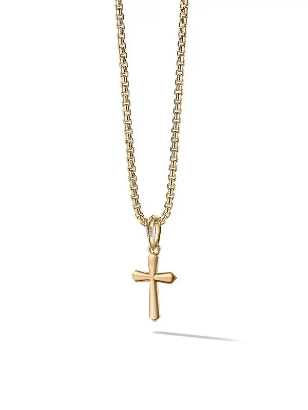 David Yurman Cross Amulet In 18k Yellow 19mm