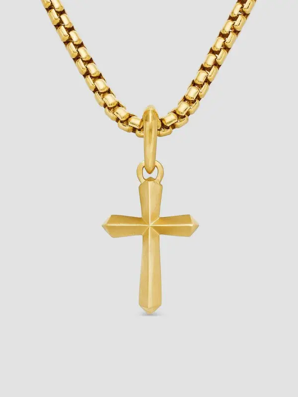 David Yurman Cross Amulet In 18k Yellow 19mm - Gold