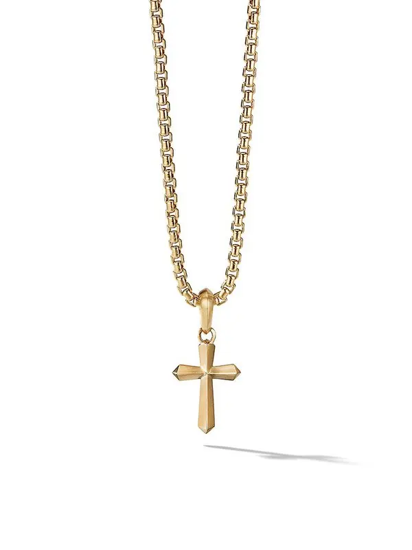 David Yurman Cross Amulet In 18k Yellow 19mm