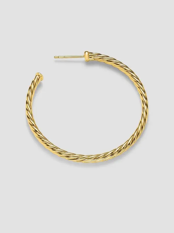 David Yurman Cablespira Hoop Earrings In 18k 1.5in