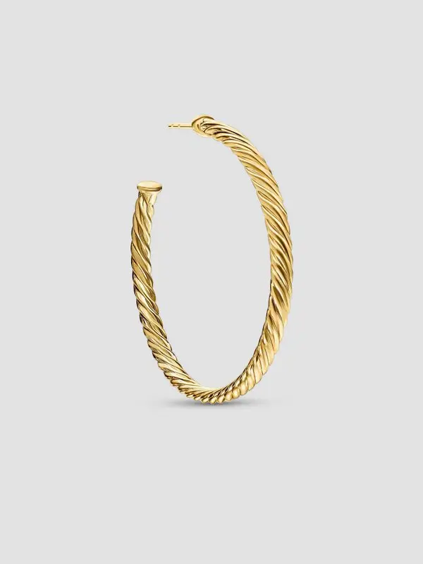 David Yurman Cablespira Hoop Earrings In 18k 1.5in