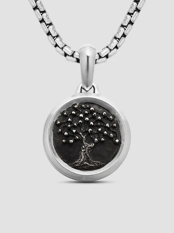 David Yurman Tree Of Life Amulet In With Bronze, 22.8mm - Silver
