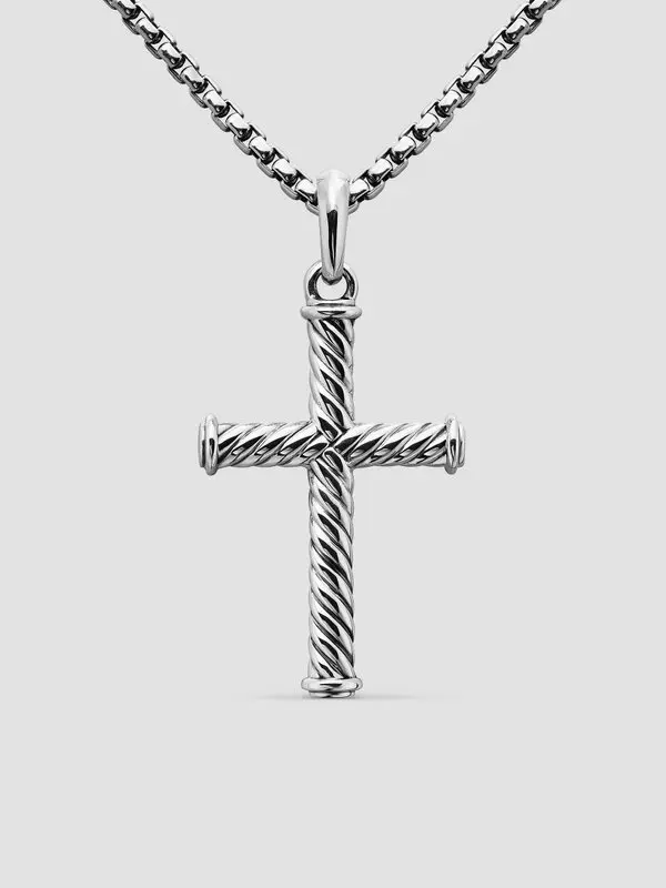David Yurman Cable Cross Pendant In 35mm