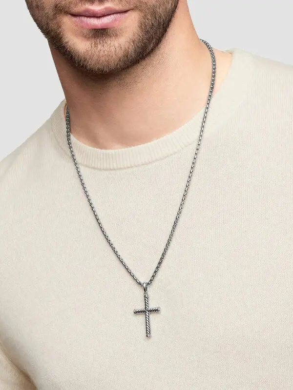 David Yurman Cable Cross Pendant In 35mm