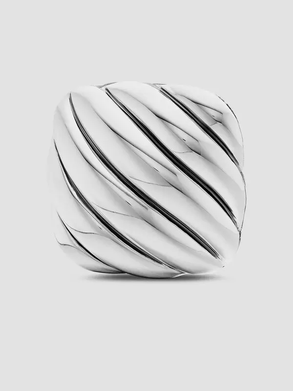 David Yurman Sculpted Cable Cushion Cufflinks In 17mm - Silver