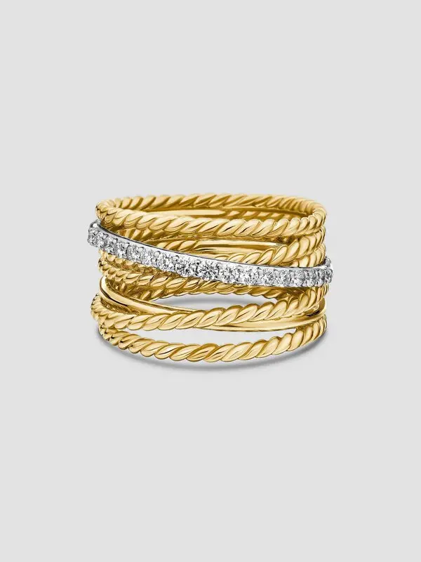 David Yurman Crossover Ring In 18k Yellow