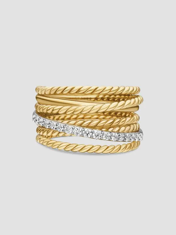David Yurman Crossover Ring In 18k Yellow