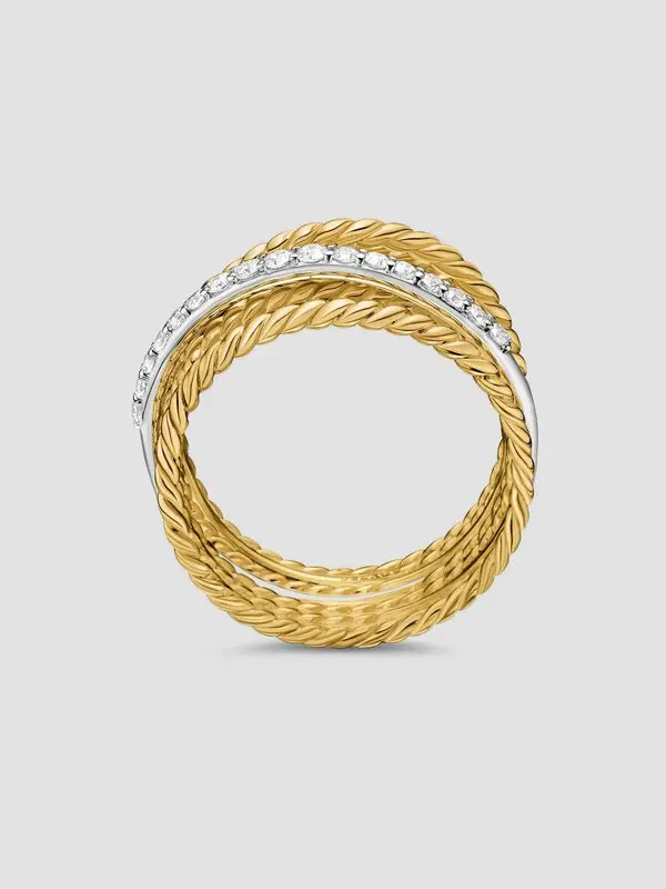 David Yurman Crossover Ring In 18k Yellow