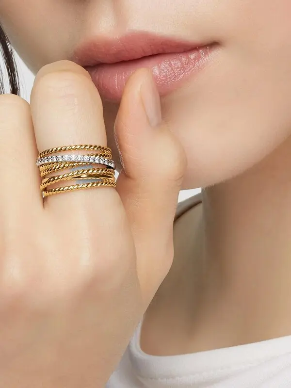 David Yurman Crossover Ring In 18k Yellow