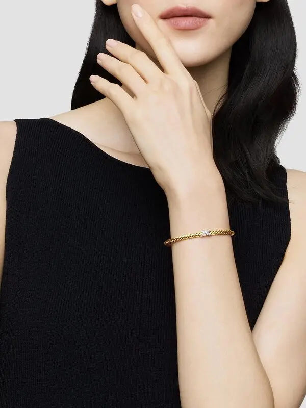 David Yurman X Cablespira Station Bracelet In 18k Yellow