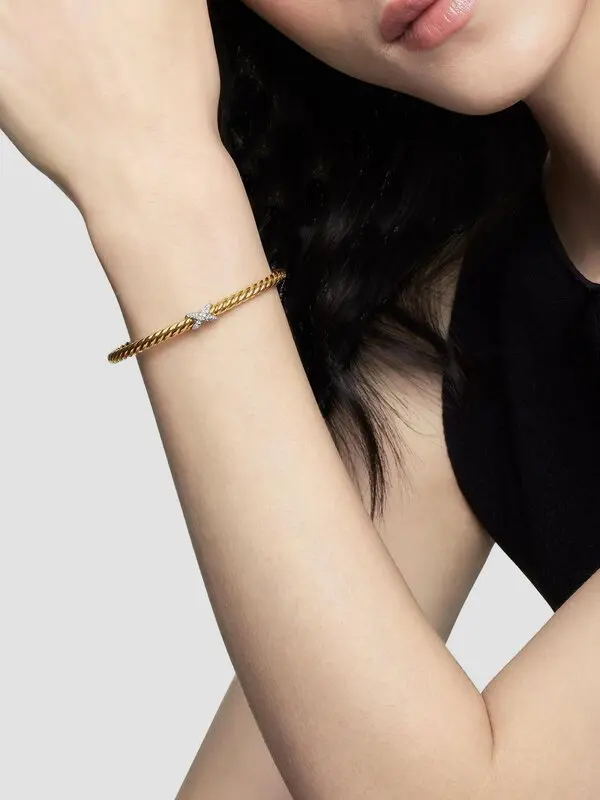 David Yurman X Cablespira Station Bracelet In 18k Yellow