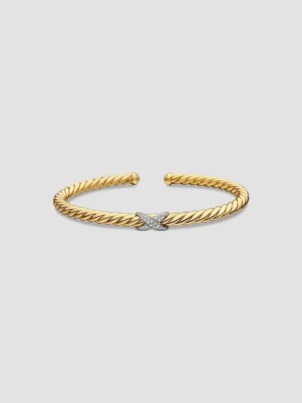 David Yurman X Cablespira Station Bracelet In 18k Yellow