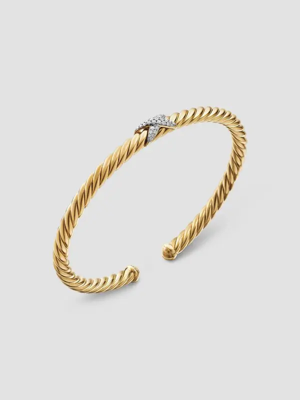 David Yurman X Cablespira Station Bracelet In 18k Yellow