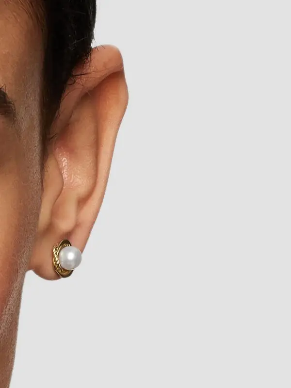 David Yurman Crossover Infinity Stud Earrings In 18k Yellow Gold With Pearls, 10mm