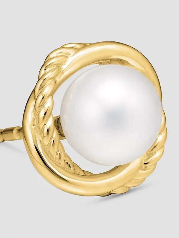David Yurman Crossover Infinity Stud Earrings In 18k Yellow Gold With Pearls, 10mm
