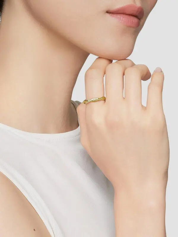 David Yurman Petite Infinity Twisted Ring In 18k Yellow With Diamonds