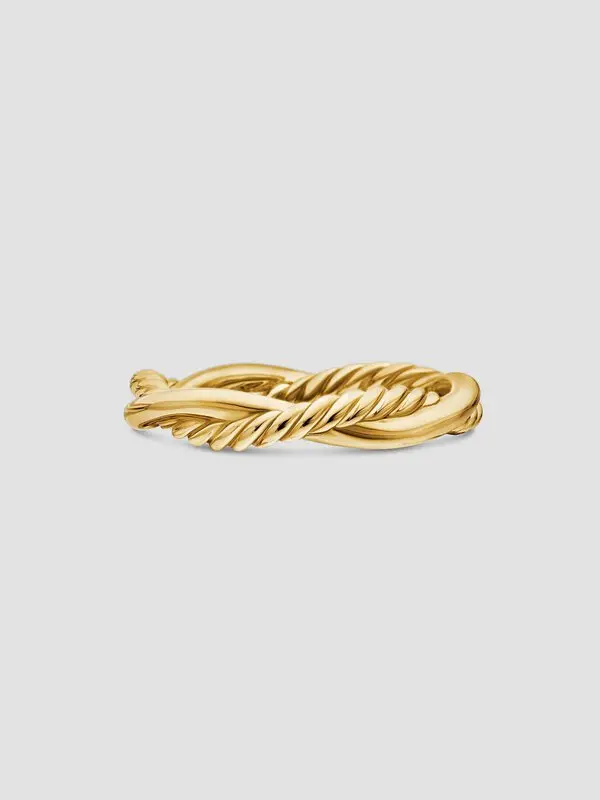 David Yurman Petite Infinity Twisted Ring In 18k Yellow With Diamonds