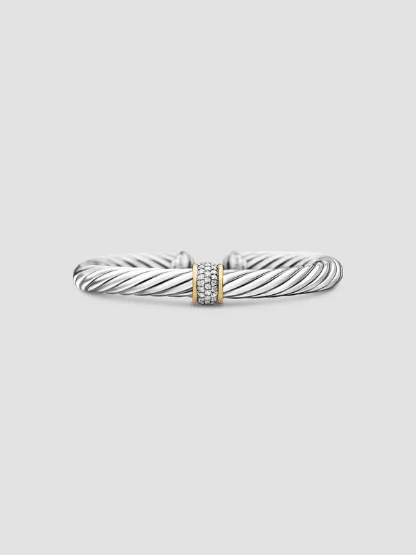 David Yurman Classic Cable Station Bracelet - Diamond