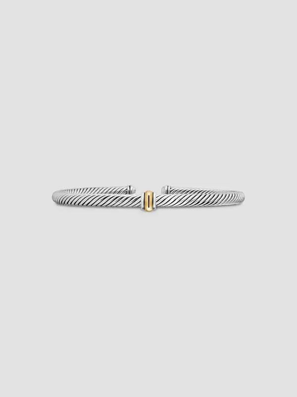 David Yurman Classic Cable Station Bracelet - Silver
