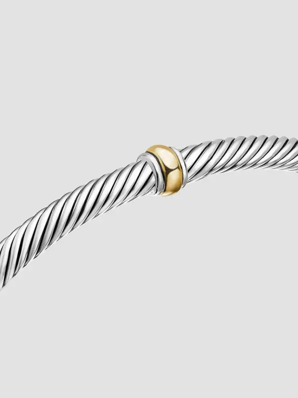 David Yurman Classic Cable Station Bracelet - Silver