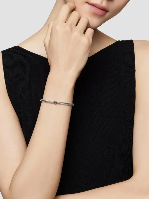 David Yurman Classic Cable Station Bracelet - Silver