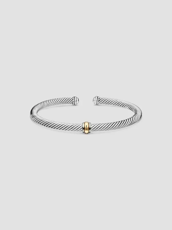 David Yurman Classic Cable Station Bracelet - Silver