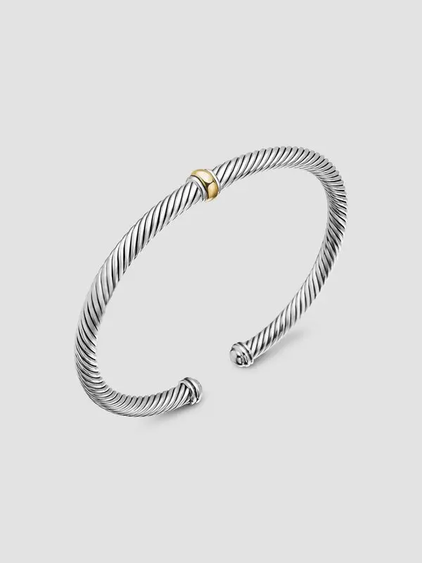 David Yurman Classic Cable Station Bracelet - Silver