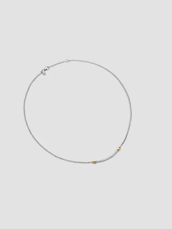 David Yurman Petite Helena Wrap Station Necklace In Sterling Silver With 18k And Diamonds, 29mm