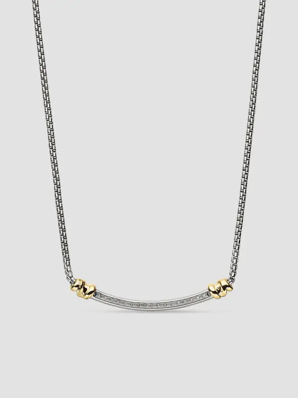 David Yurman Petite Helena Wrap Station Necklace In Sterling Silver With 18k And Diamonds, 29mm