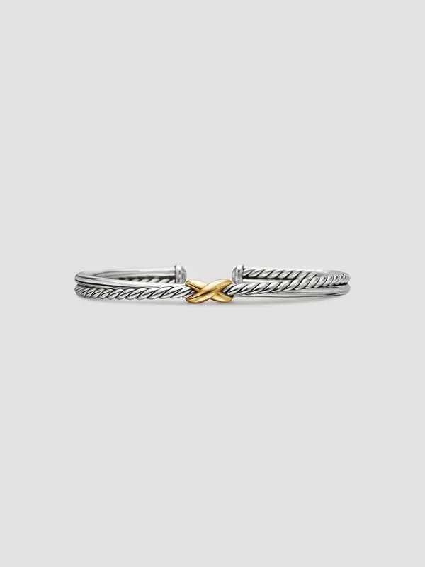 David Yurman Petite X Center Station Bracelet With 18k - Silver