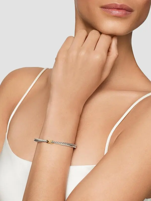 David Yurman Petite X Center Station Bracelet With 18k